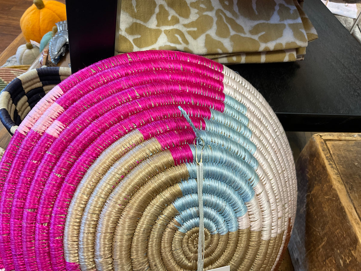 BASKET - Medium Abstract Pink – Blue Burro Imports